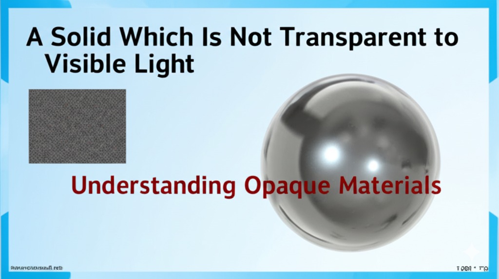 A Solid Which Is Not Transparent to Visible Light: Understanding Opaque ...